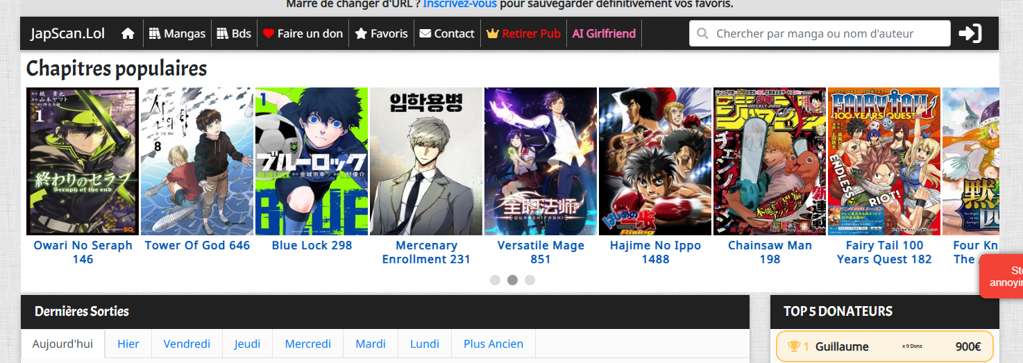 Japscan : le site a été bloqué en décembre 2025