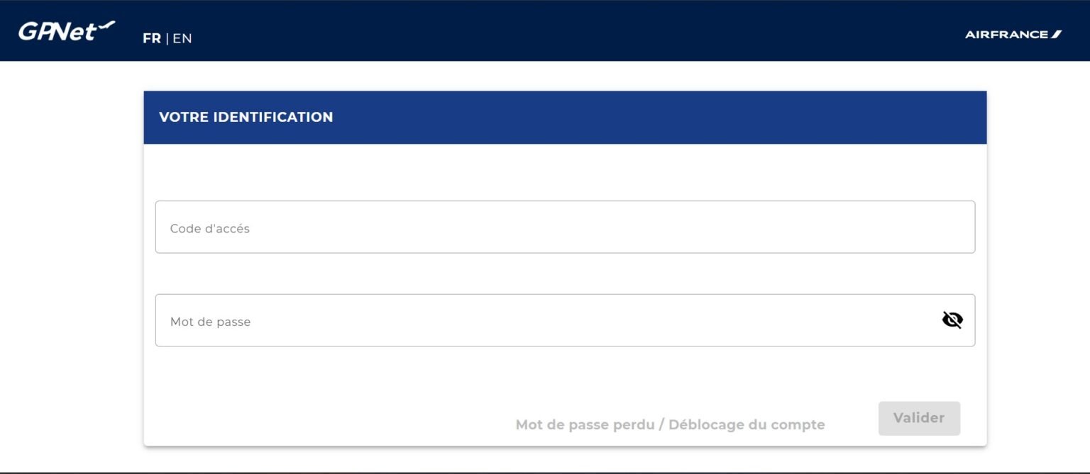 GP Net : Guide de connexion au portail interne d'Air France